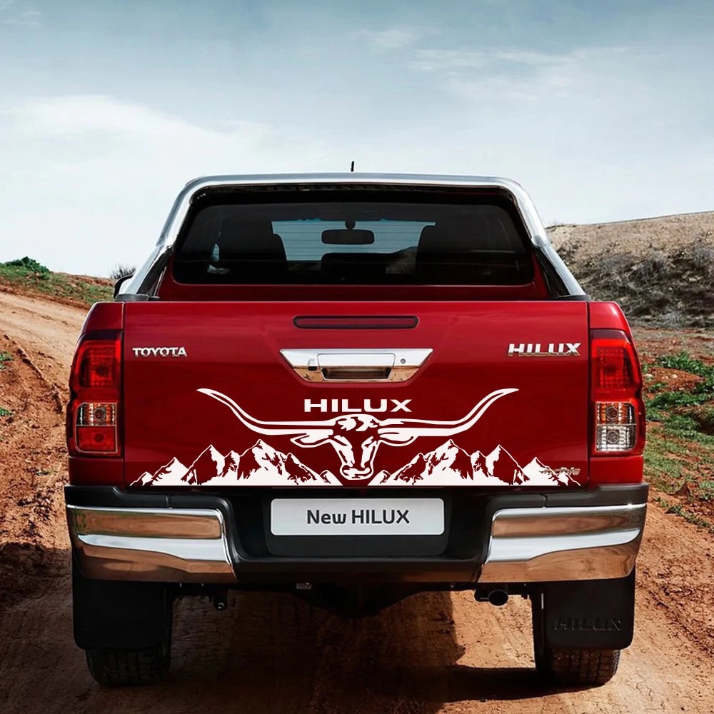 3PCS Car Stickers Auto Rear Trunk Vinyl Film Decal For Toyota Hilux ...