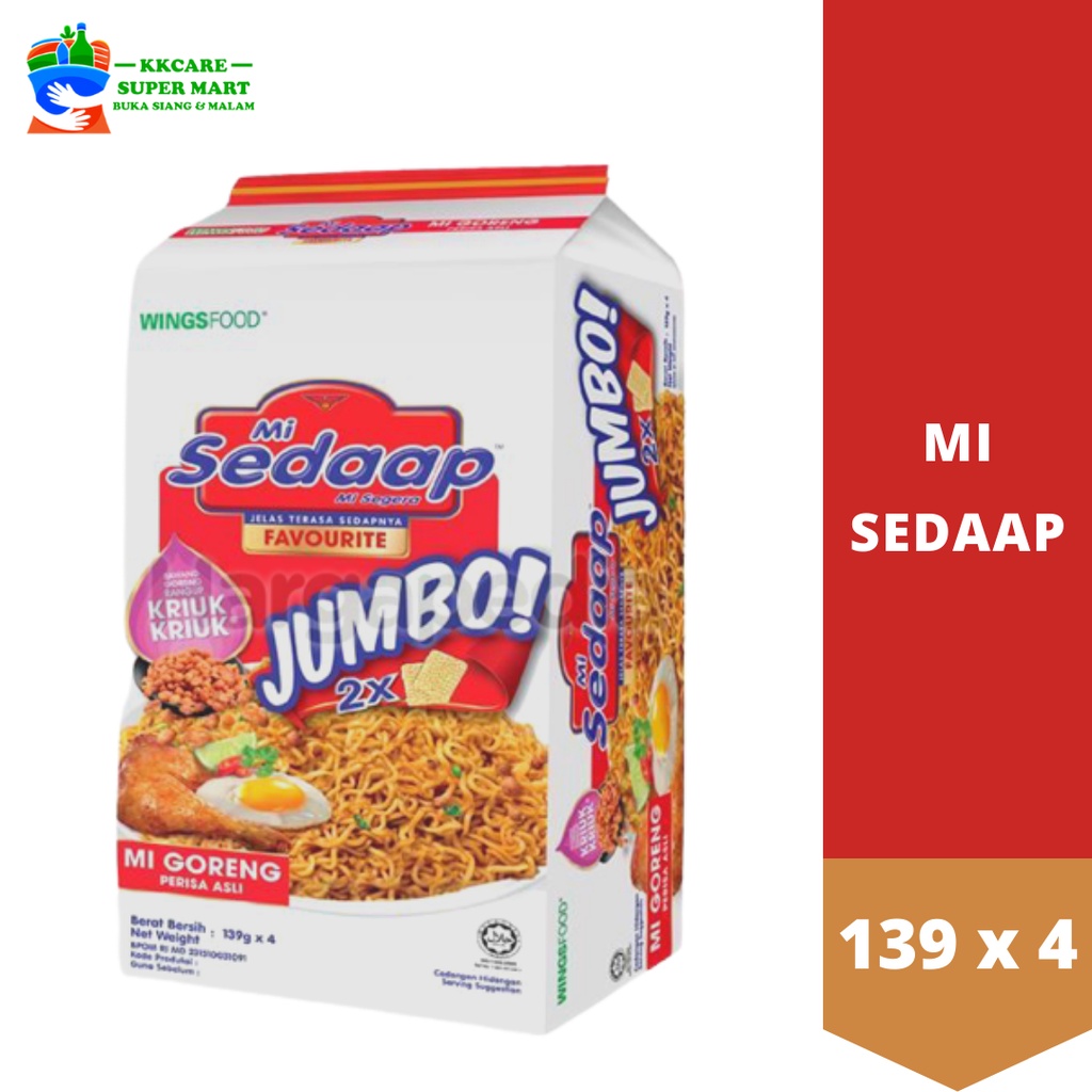 MI SEDAAP - Mi Goreng Asli Jumbo 4 x 139g | Shopee Malaysia