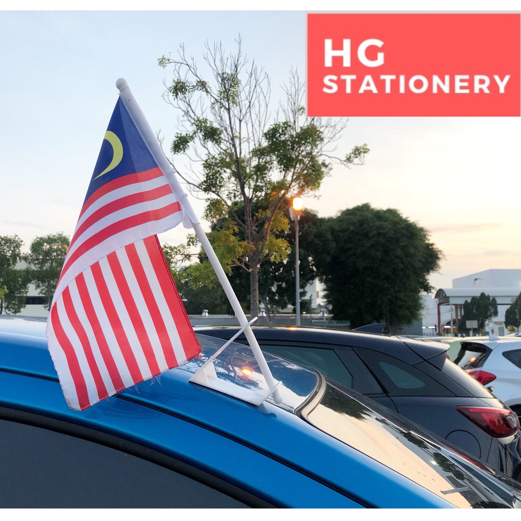 H38cm 3PCS Malaysia Flag Bendera with Stand for Car Window Motor ...
