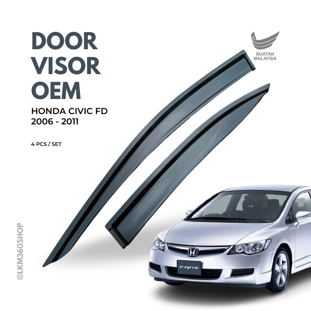 Honda Civic FD Honda Civic 2006 2011 Door Visor OEM 10 cm width 2.5mm ...