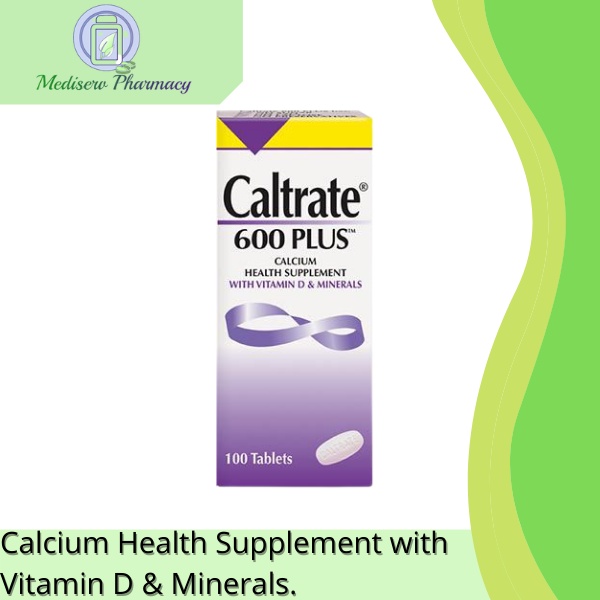 Caltrate 600 Plus Tablet 100's (Calcium Supplement With Vitamin D ...