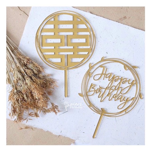 Gold acrylic cake topper | Shopee Malaysia