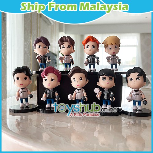 9Pcs 8cm Korean Pop Star KPOP EXO Pvc Figure Doll Model Collection Cake ...