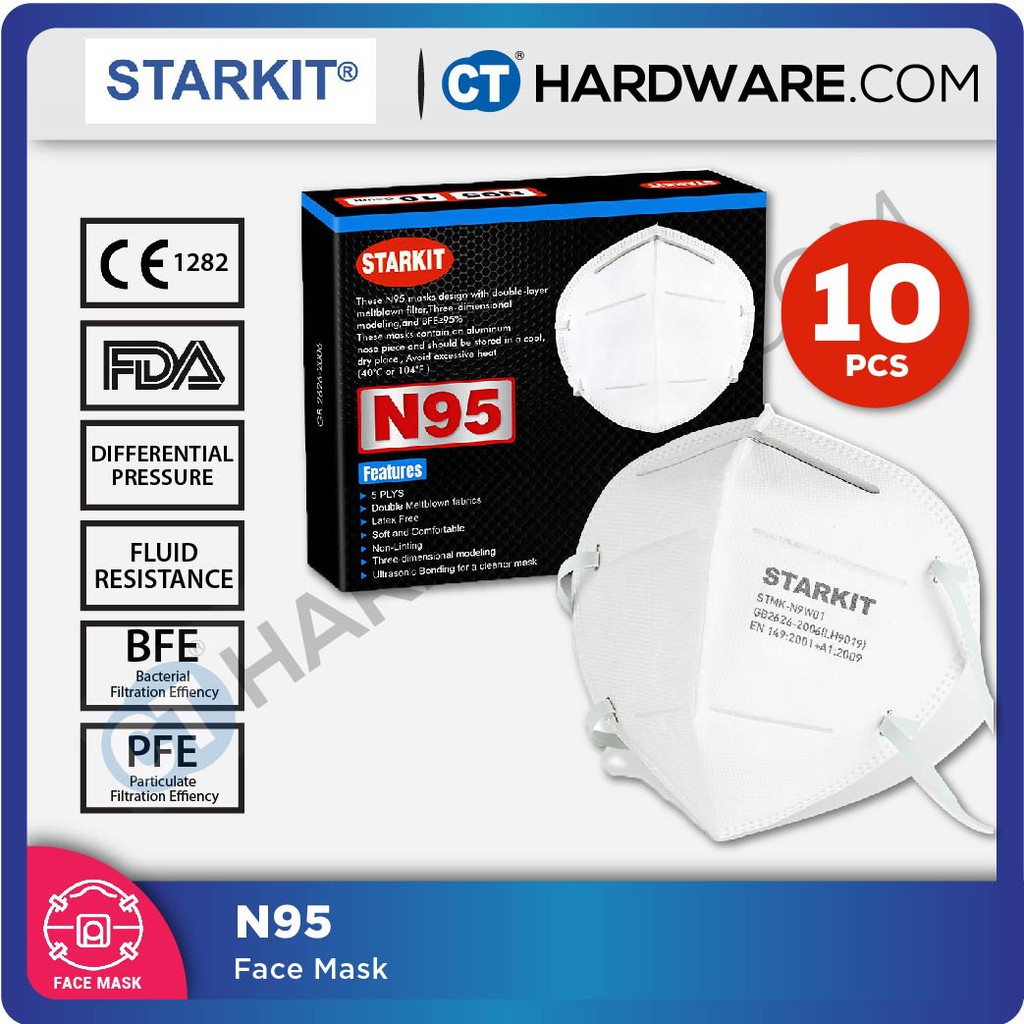 STARKIT N95 (10 PCS ) FOLDABLE DUST 5 PLYS / MIST PARTICULATE ...