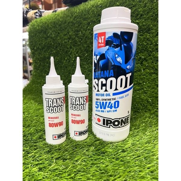 IPONE SCOOTER FULLY SYNTHETIC ENGINE OIL & Gear oil 80w90 Minyak Hitam ...
