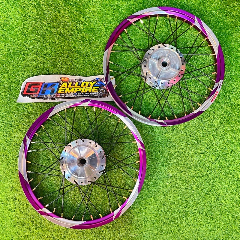 RIM ALLOY THUNDER PURPLE + LIDI HITAM + HUB CHROM PNP EX5 , EX5 DREAM ...