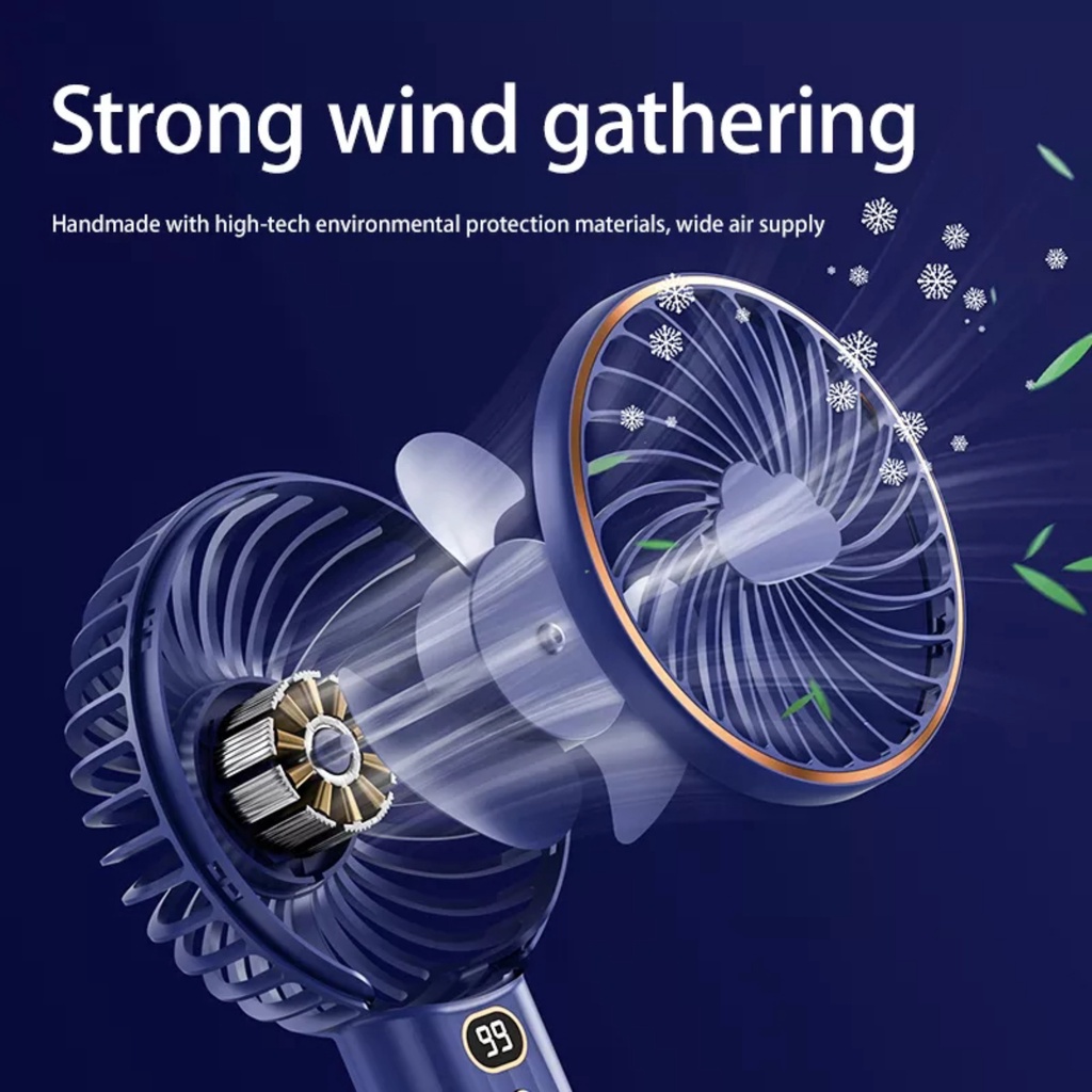 Handheld Fan 4000Mah High Capacity Handheld Rechargeable Fan ...