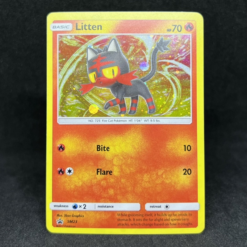 Pokemon TCG Litten Holo SM23 2017 Sun & Moon Promos Trading Card ...