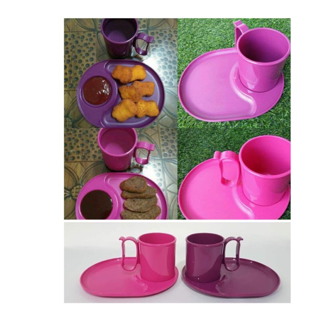 Tea For Two Tupperware (Mug & Plate) | Shopee Malaysia