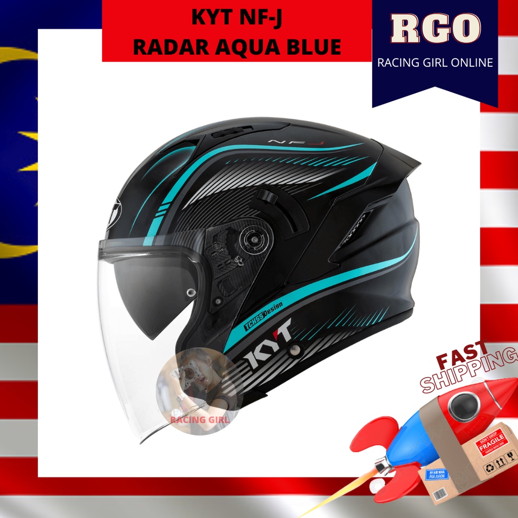KYT NFJ RADAR AQUA BLUE HELMET NF-J ( DOUBLE VISOR ) | Shopee Malaysia