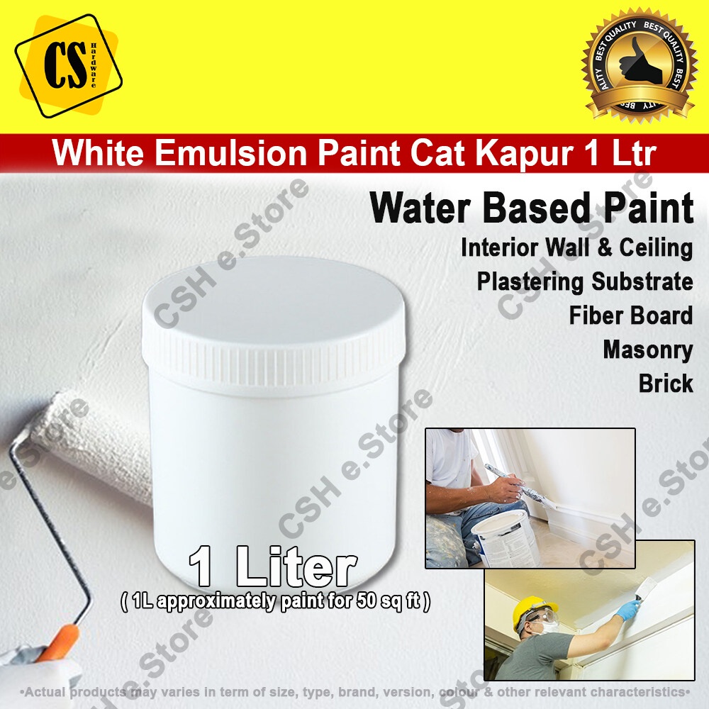 White Paint White Emulsion Paint Cat Putih Kapur Air 1 Liter for ...