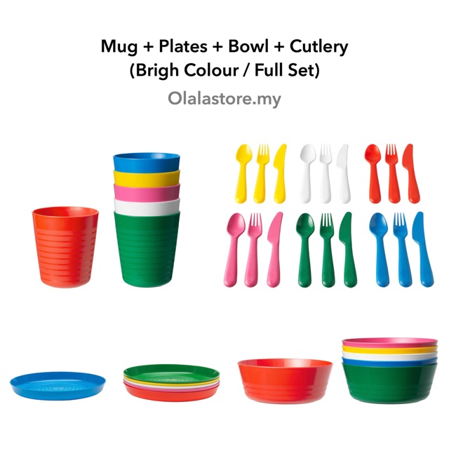 Ikea Kalas 100% original Bowl , Plate , Mug , Cutlery - Full Set ...