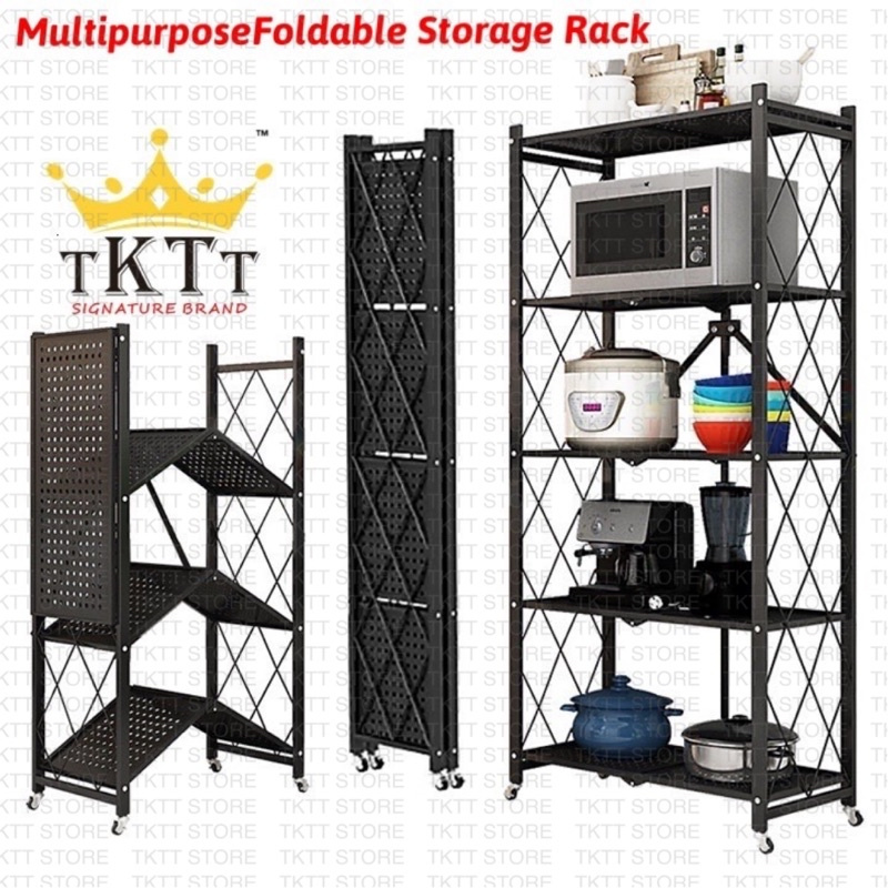TKTT Powder Coating Foldable Storage Rack DIY Multifunctional Rack ...