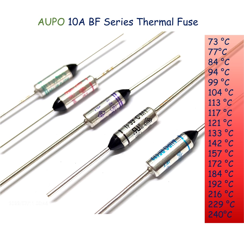 Thermal Fuse 10A AUPO Thermo Fius BF BF142 BF157 BF104 BF99 BF121 BF192 ...