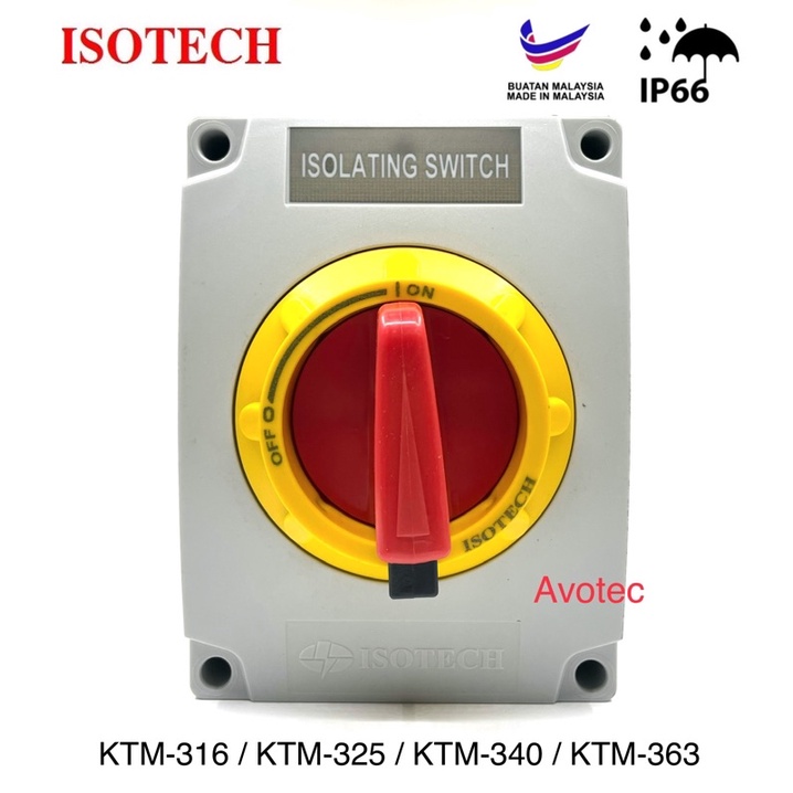 ISOTECH KTM Series 3Poles Isolator (OFF/ON) with PVC Enclosure [W116 X ...