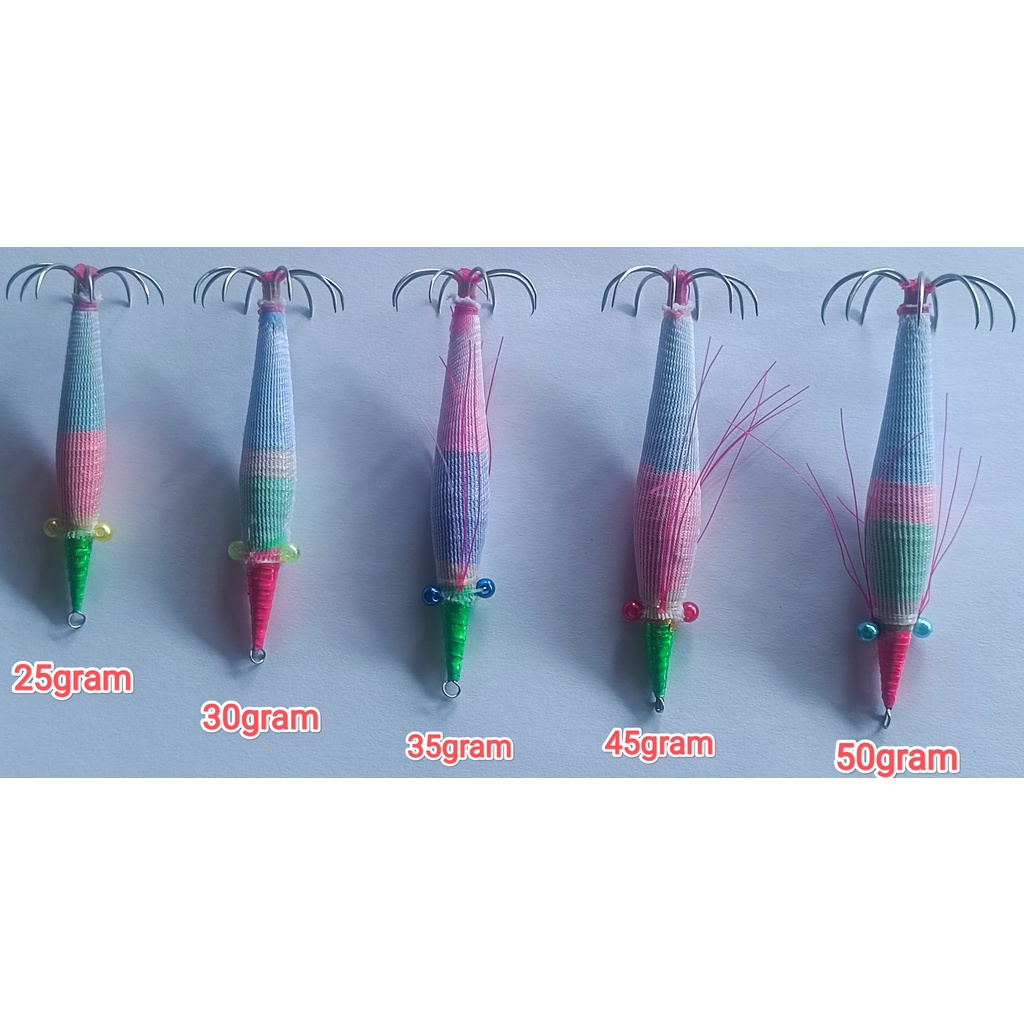 CANDAT VEITNAM TWIST SQUID JIG *HAND MADE* SIZE 25g / 30g / 35g / 45g/50g/60g/70g/100g | Shopee ...