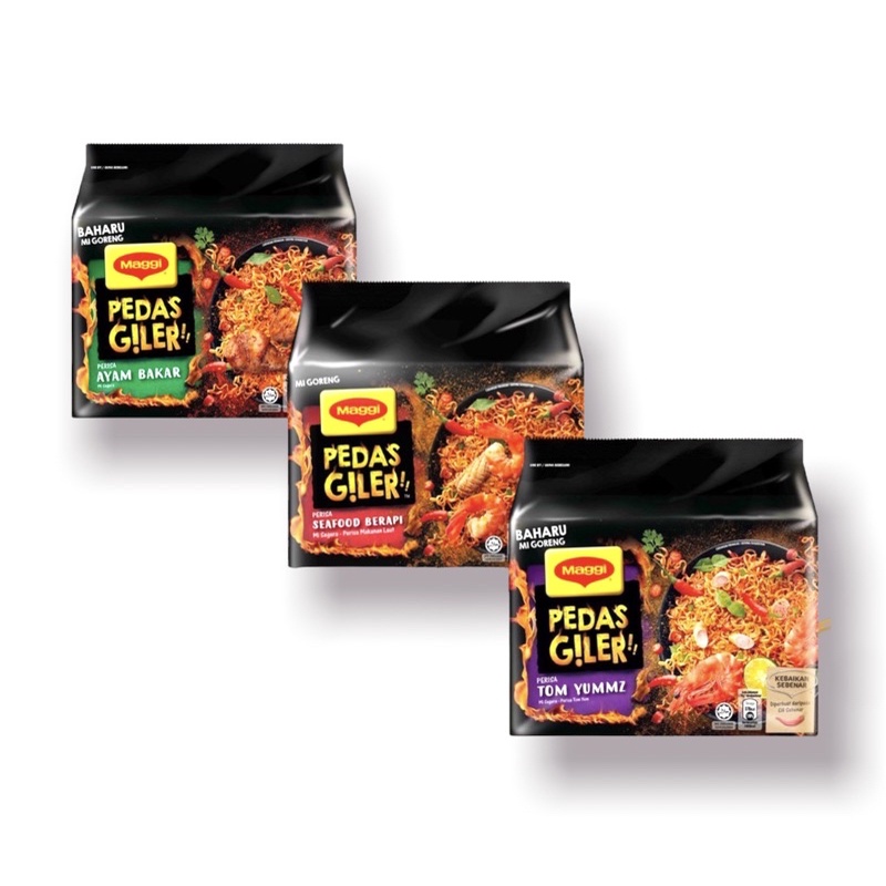 [READYSTOCK] MAGGI Pedas Giler Ayam Bakar/Seafood Berapi/Tomyam 5x in 1Pack 76g | Shopee Malaysia