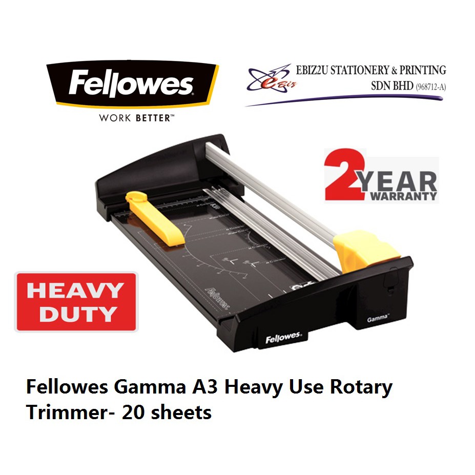 Fellowes Gamma A3 Heavy Use Rotary Trimmer- 20 sheets (Paper Cutter ...