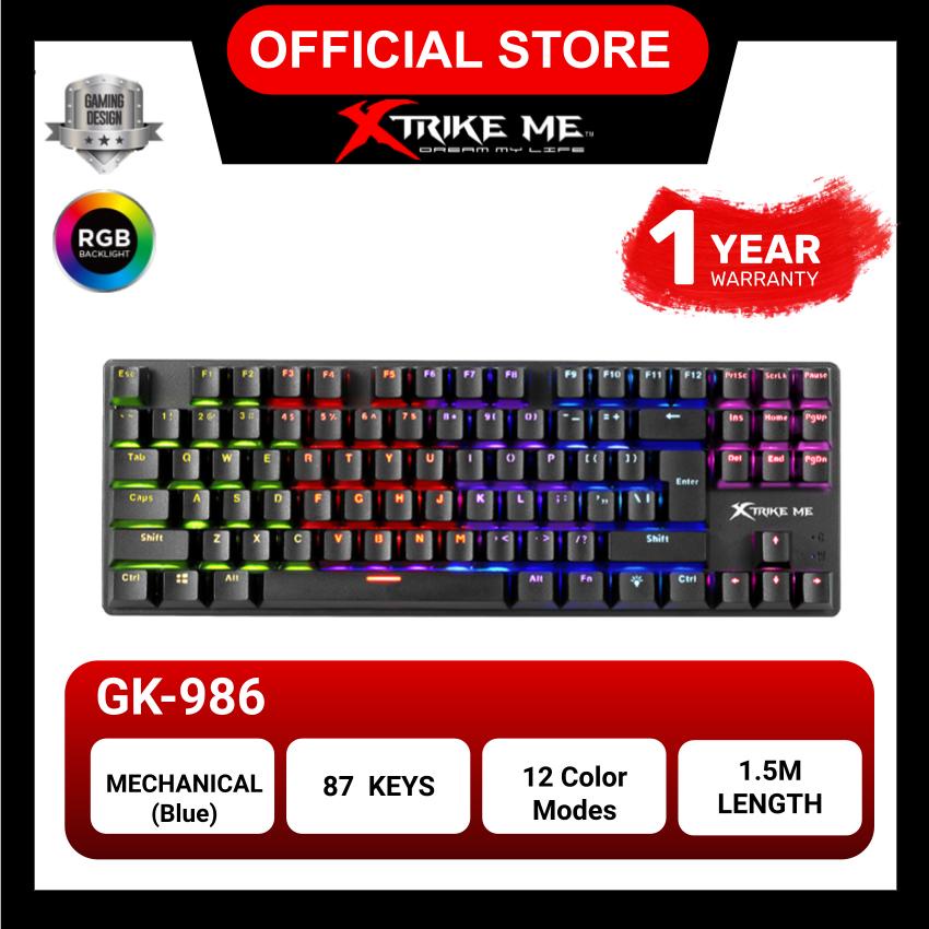 XTRIKE ME GK-986 Mechanical Gaming Keyboard - 87-KEY 5 Color Modes 1.5M ...