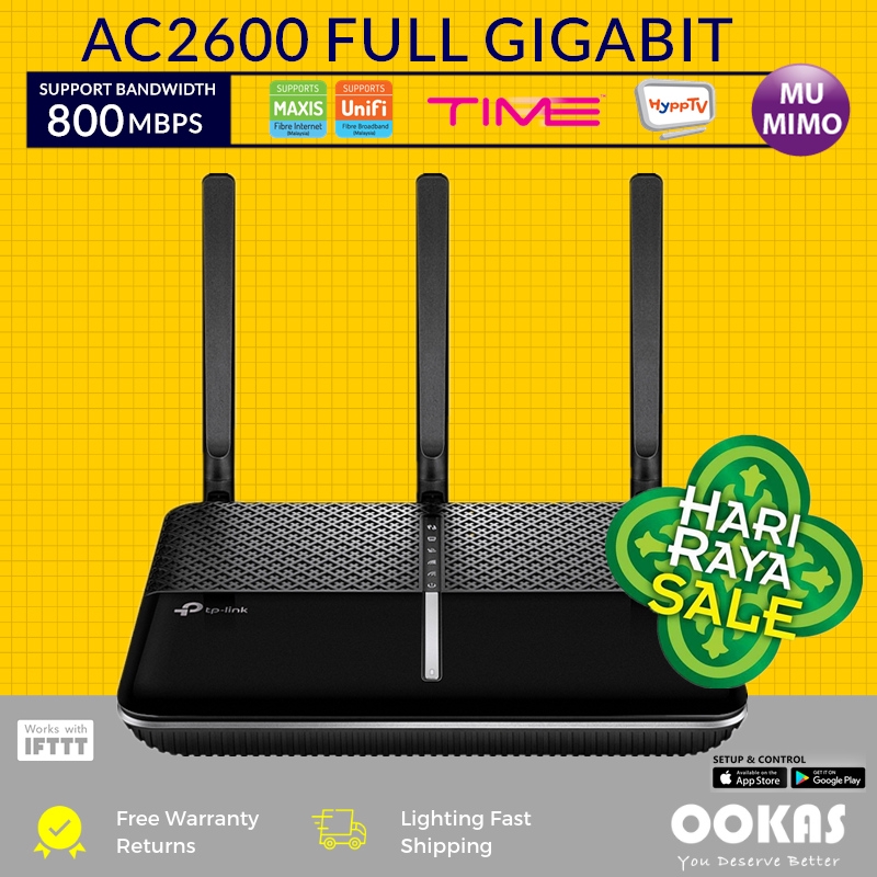 TP-Link Archer A10 AC2600 Dual Band Mu-Mimo 5GHz Gigabit Wireless Wifi ...