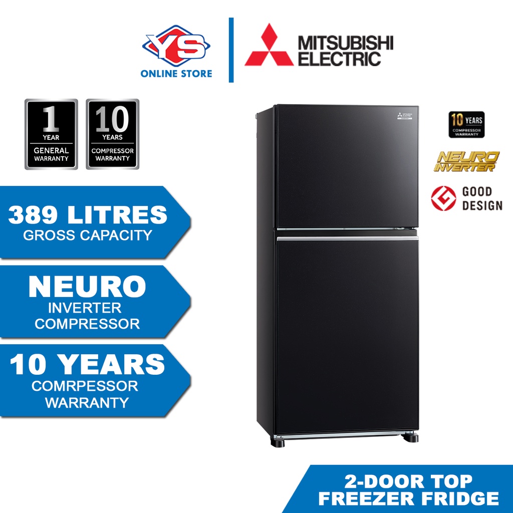 Mitsubishi 389L 421L 2 Door Inverter Top Freezer Refrigerator Fridge Peti Ais 冰箱 雪柜 MR-FX43EN MR ...
