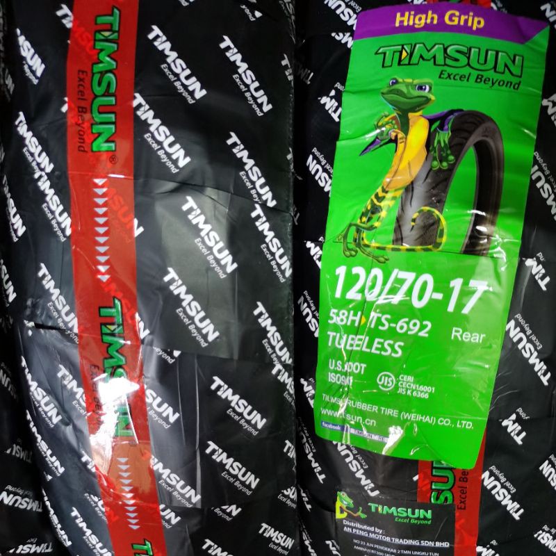 TIMSUN TAYAR TS692 60/80-17~120/70-17 SOFT COMPOUND TYRE HIGH GRIP ...
