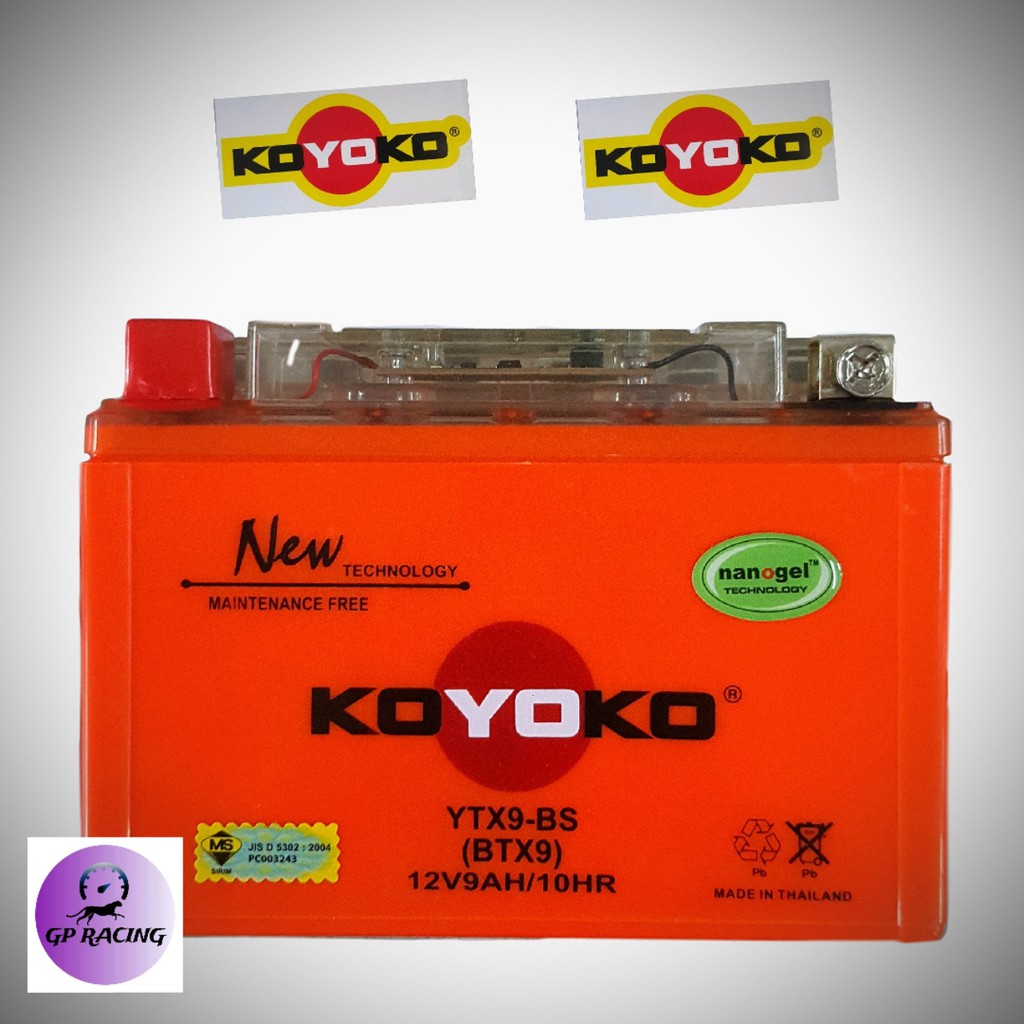 BATERI MOTOSIKAL YTX9 KOYOKO G2 NANOGEL BATTERY YTX9-BS SIRIM CERTIFIED ...
