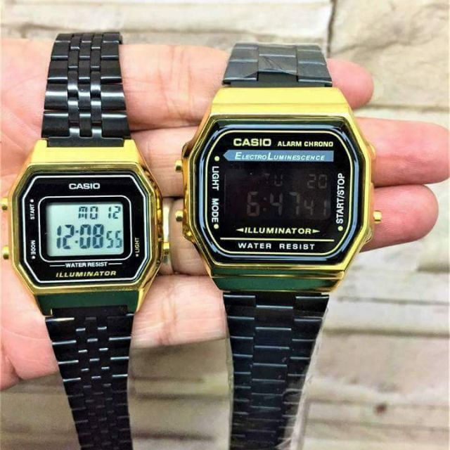 CASIO VINTAGE BLACK/GOLD "COUPLE SET" | Shopee Malaysia