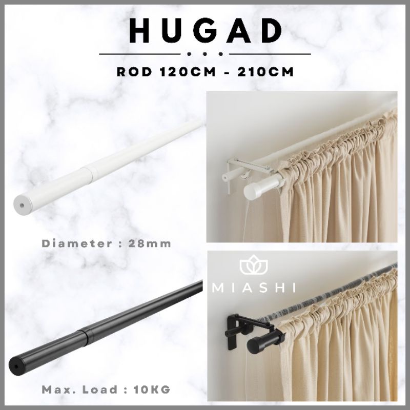 IKEA HUGAD | 120cm - 210cm Curtain Rod Kain Langsir Batang kayu langsir ...