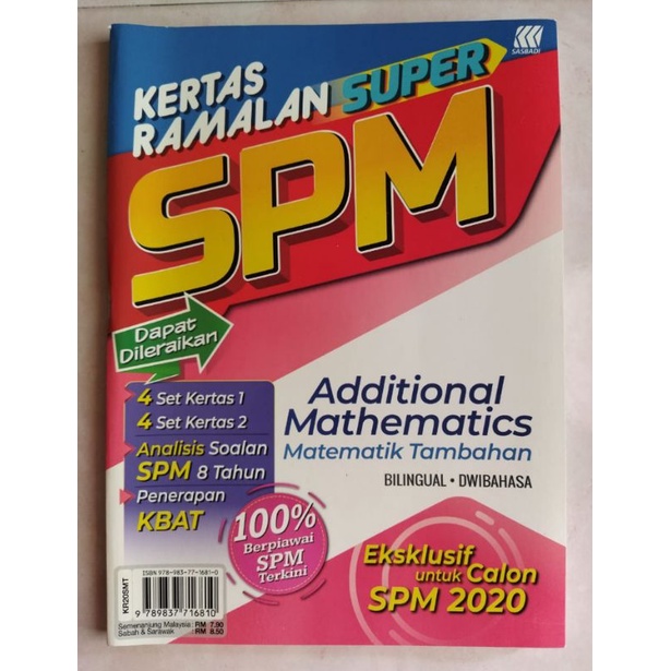 Kertas Ramalan Add Math SPM Preloved | Shopee Malaysia