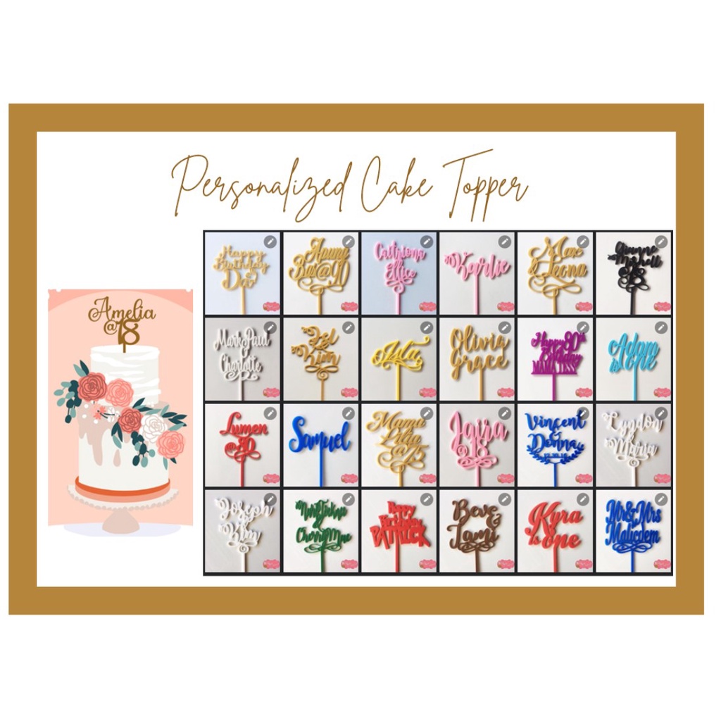 CUSTOMIZED CAKE TOPPER | Shopee Malaysia