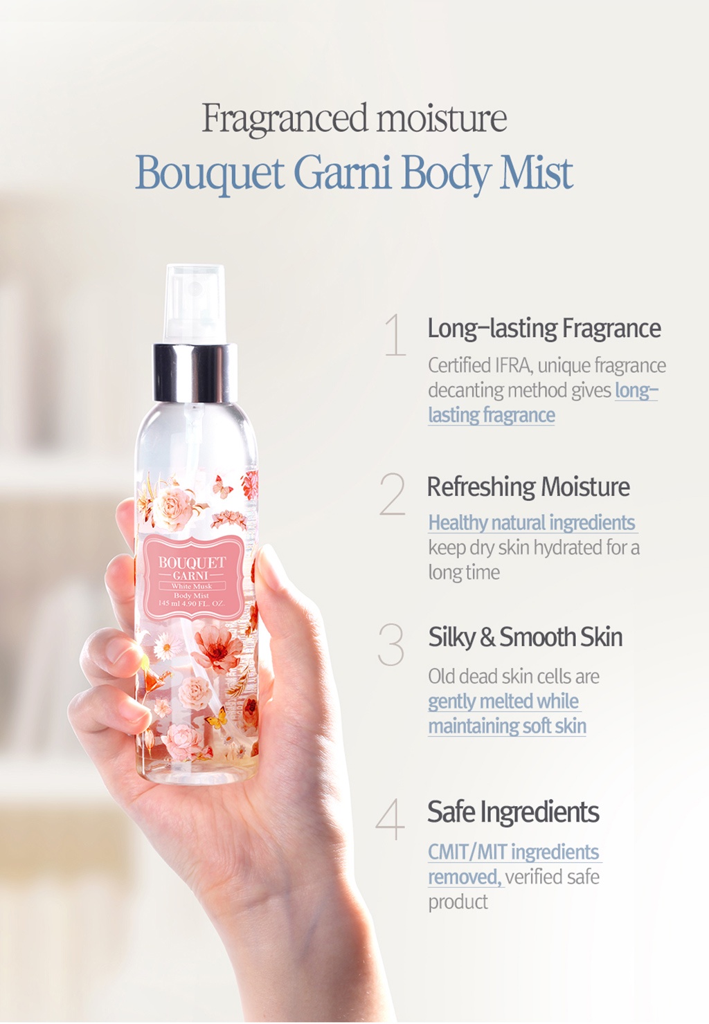 [Bouquet Garni] Fragrance Body Mist 145ml - Body Deodorizer Spray ...