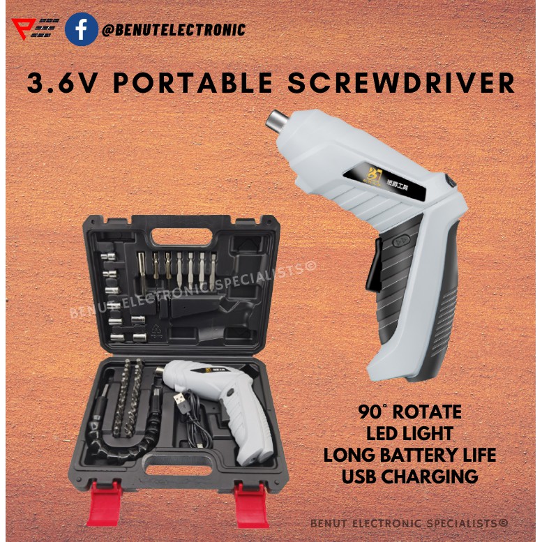 3.6V Cordless Portable Screwdriver Hand Drill Multifunction ...