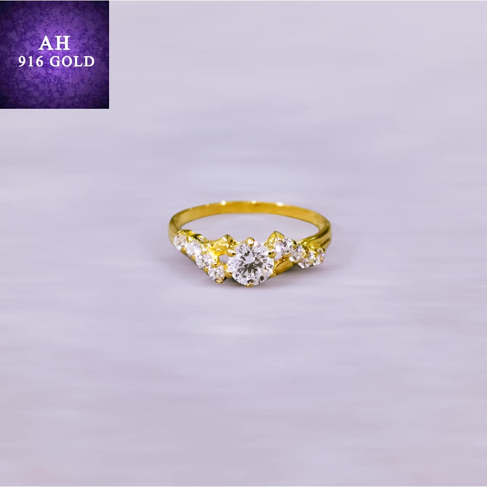 Cincin Tunang Emas 916 Size 11/Merisik/Kahwini/Nikah/Engagement Ring ...