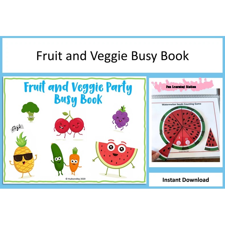 292- Fruit and Veggie Busy Book Preschool Learning Binder PDF | Shopee ...