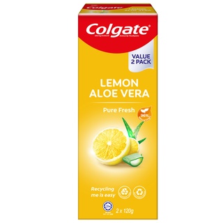 Colgate Naturals Pure Fresh Lemon & Aloe Vera Toothpaste (120g x 2 ...
