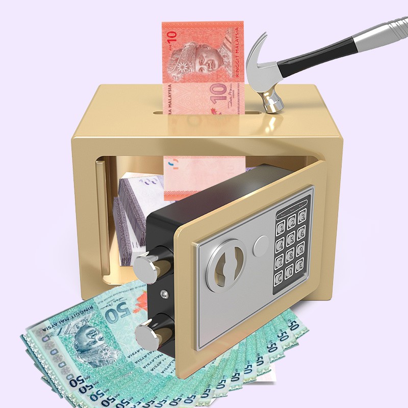Peti Besi Keselamatan Simpan Duit Barang Kemas Berharga Metal Safety Box Home Office Hotel Safe ...