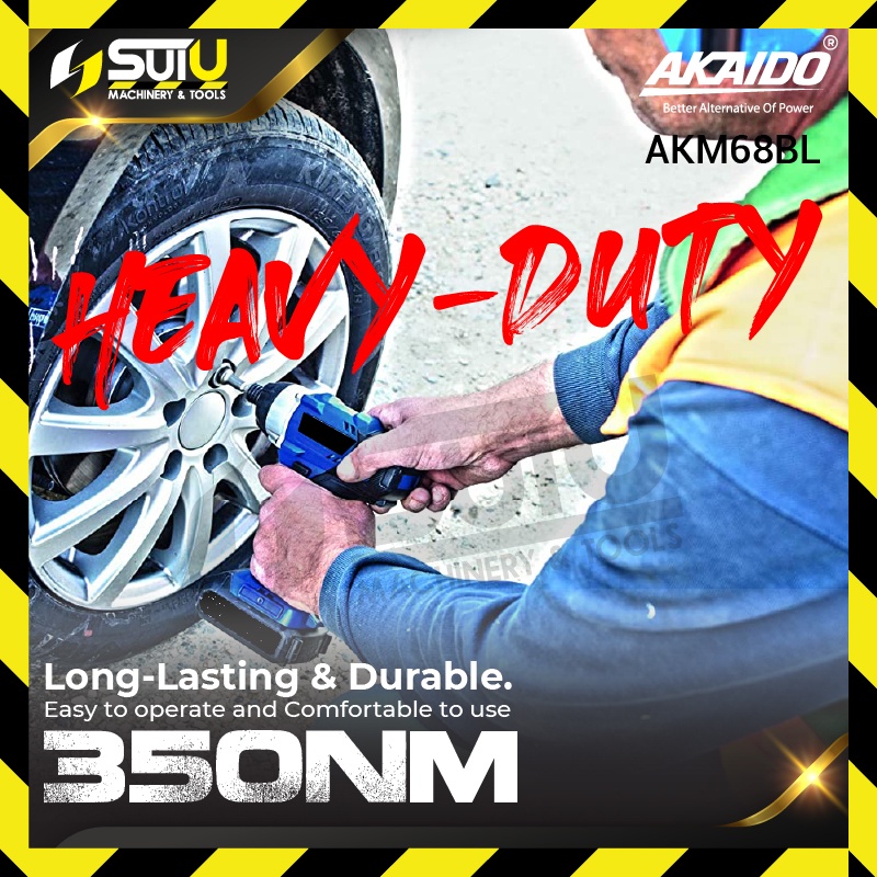 AKAIDO AKM68BL-B / AKM68BL 21V 350NM Brushless Cordless Impact Wrench ...