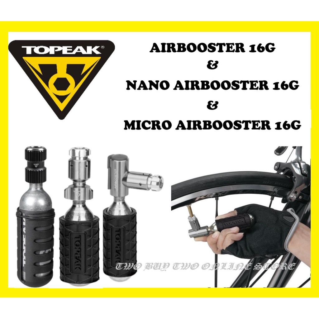 TOPEAK AIRBOOSTER 16G CO2 Inflator Pump & NANO AIRBOOSTER 16G CO2 ...