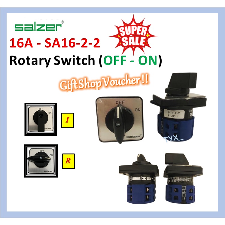 [Super Sale] SALZER Rotary Switch 16A 2pole OFF-ON Isolator / Selector ...