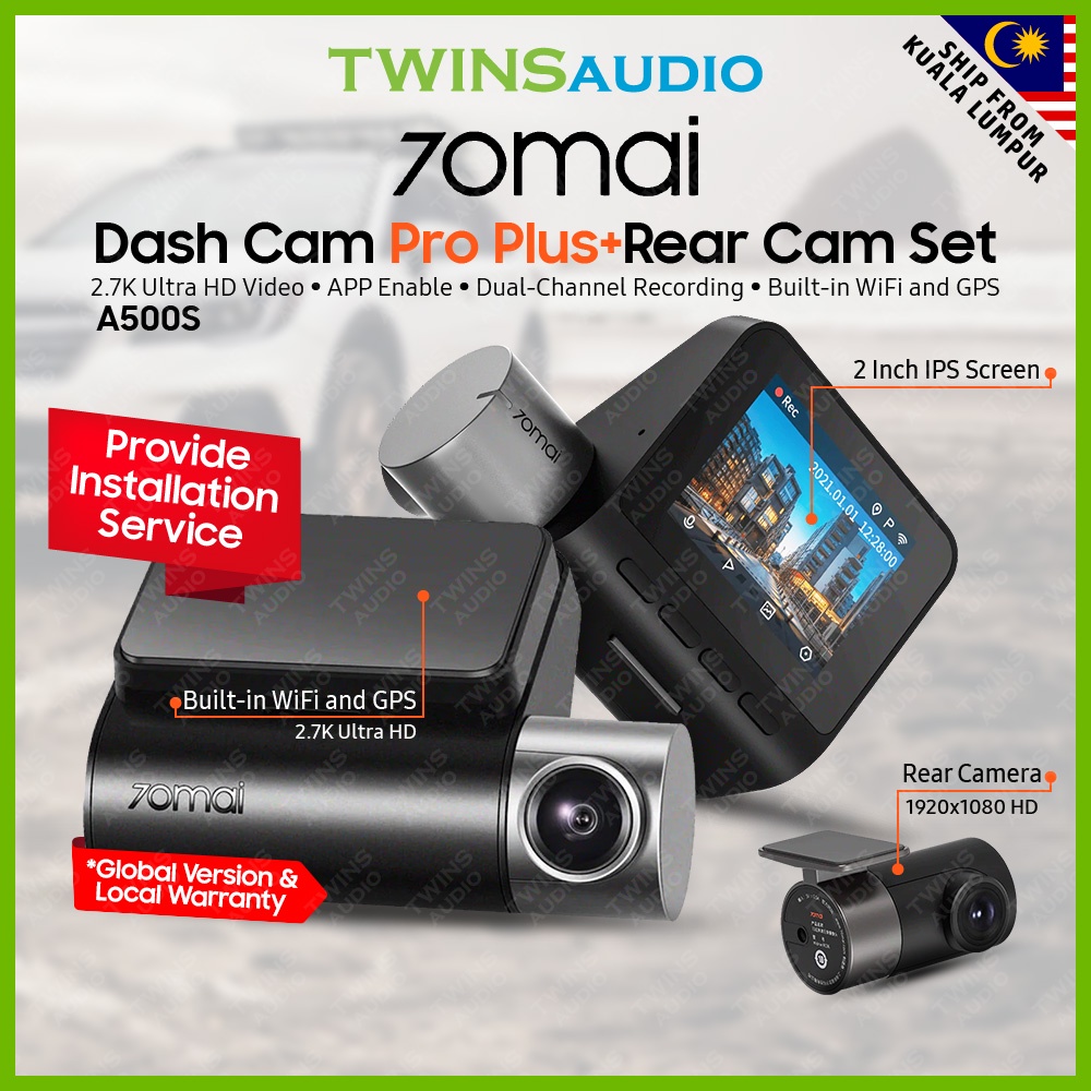 70mai A500s Dash Cam PRO Plus Car Recorder Rear Cam Hardwire Hardware ...