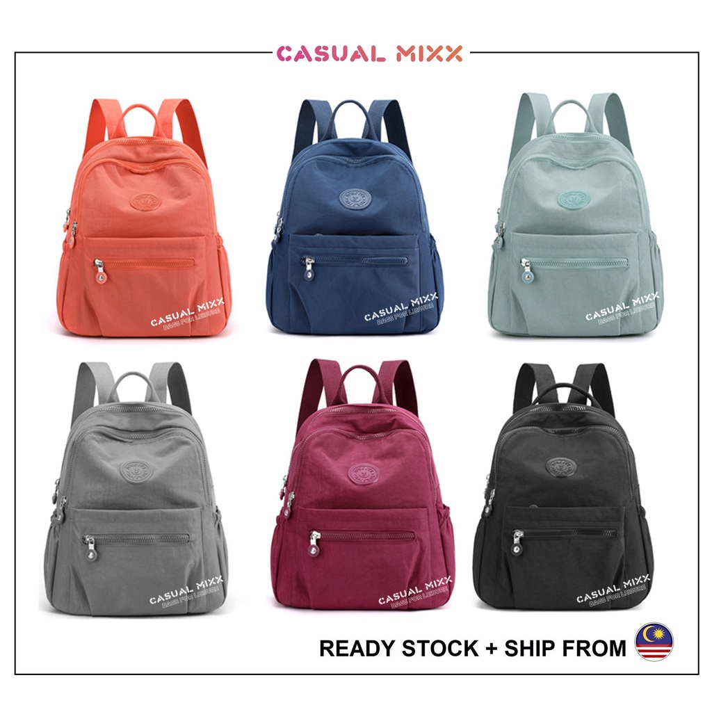 Fancy Nylon backpack medium size backpack with multi compartment ...