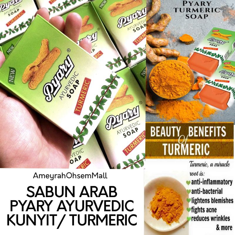 Sabun Arab Pyary Turmeric Soap/ Sabun Kunyit/ Ayurvedic | Shopee Malaysia