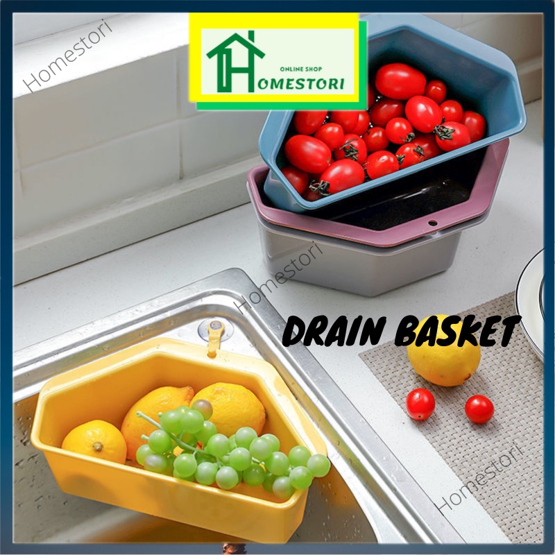 Homestori Kitchen Drain Basket Drainer Strainer Waste Sink Triangle ...