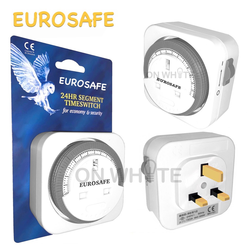 PLUG IN TIMER 13A 24Hours Time Segment Random brand ☞EUROSAFE /.EURO ...