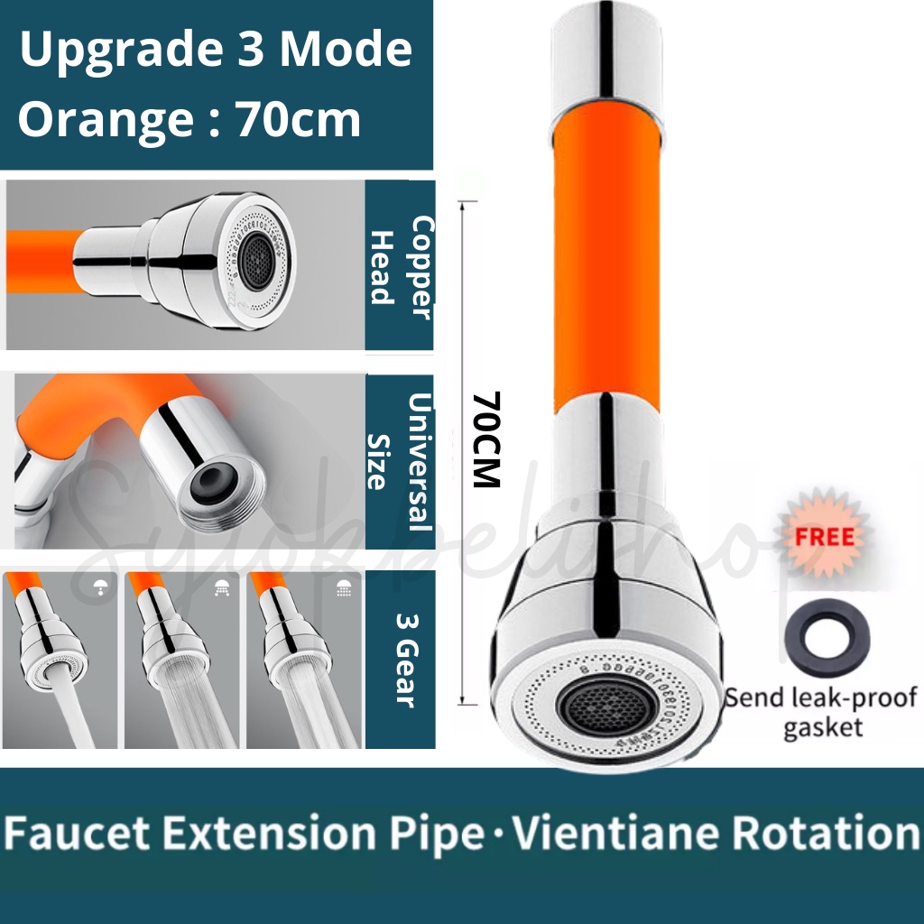 20/30/50/70cm Faucet Extension Extender 360°Free Bending Flexible Hose ...