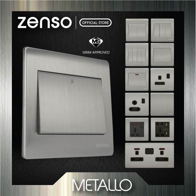 Zenso-Metallo Series Switches & Socket ( Aluminium Silver/Stainless ...