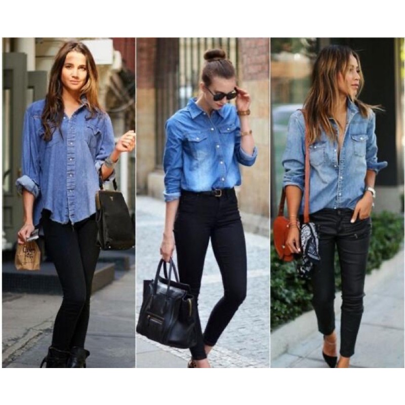 Branded Mix Denim Blouse (Shopee Live Lock Only) | Shopee Malaysia