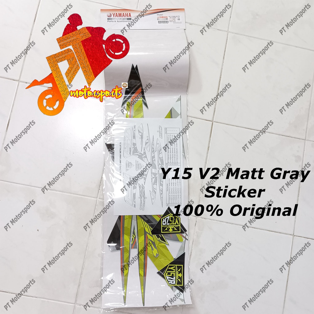 Yamaha Y15 V2 Matt Grey Stripe Body Sticker Original HLY 100% | Shopee ...