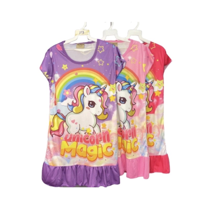 Rainbow Unicorn Dress Girl Pink Gown Purple Gaun | Shopee Malaysia